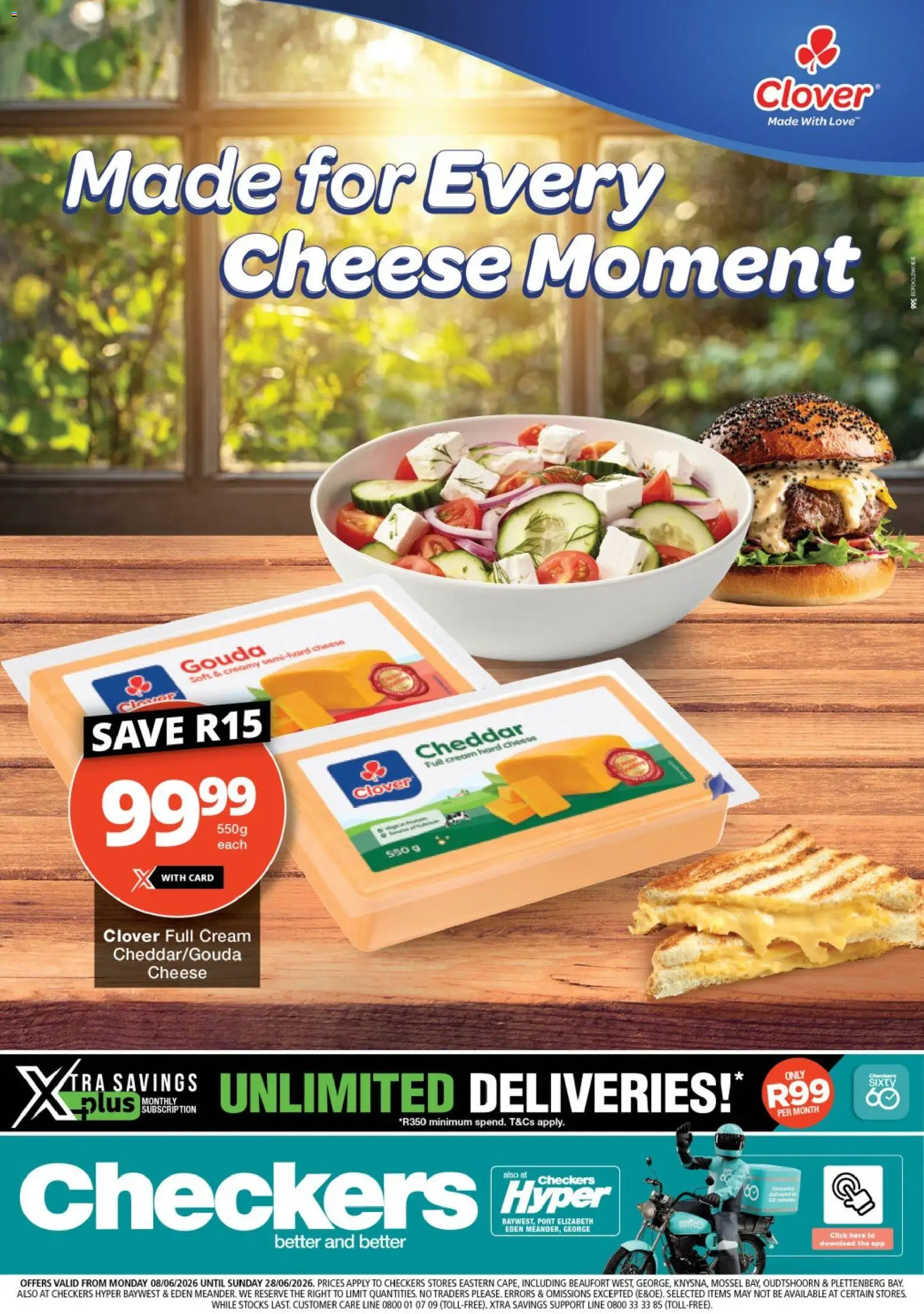 Checkers - Eastern Cape - Clover Cheese Promotion 08/06 - 28/06/2026