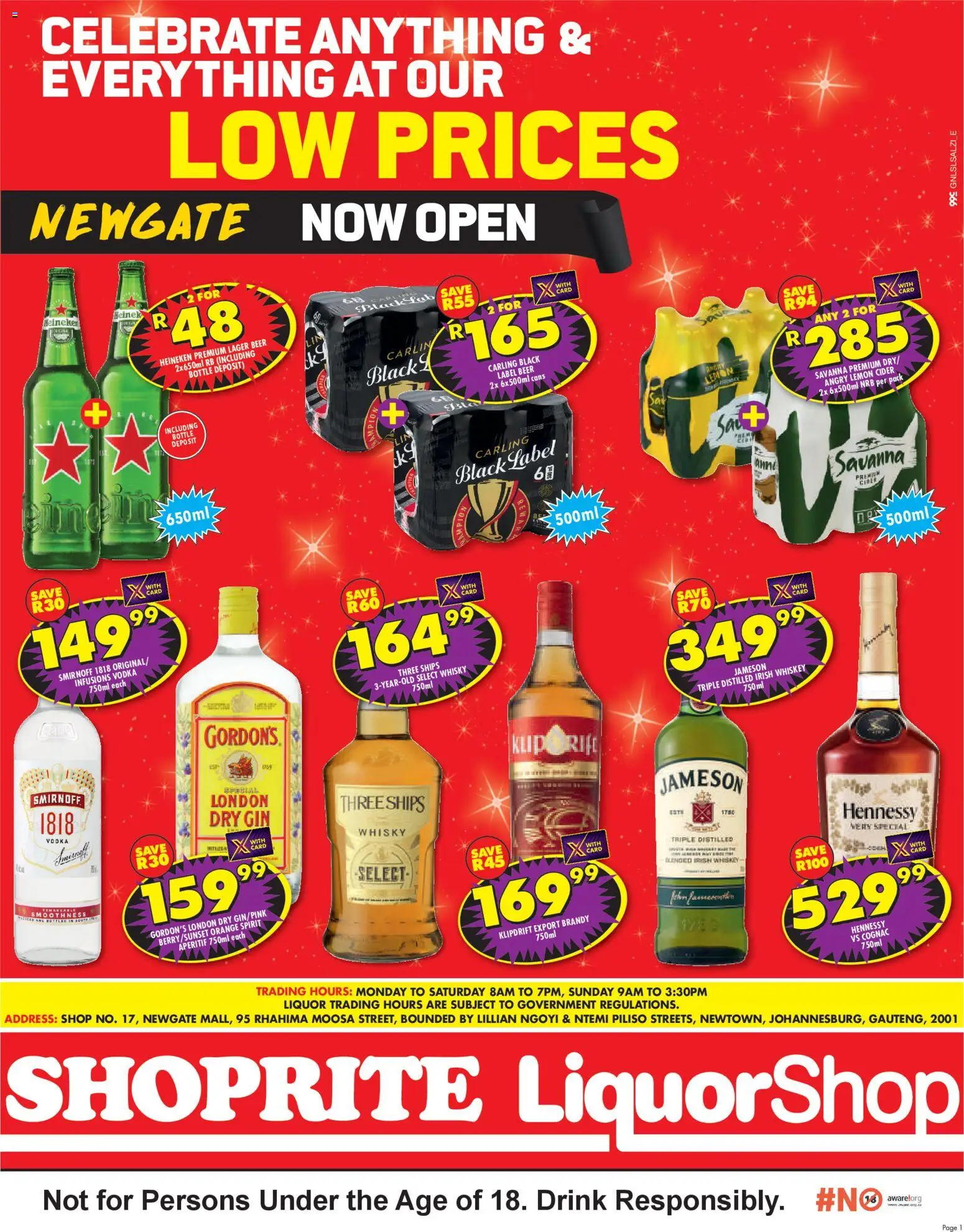 Shoprite NewGate LiquorShop Specials 07/04 - 19/04/2026