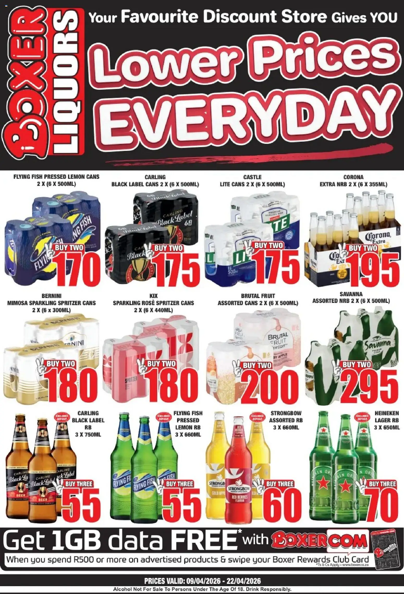 Boxer Liquor Specials from 09/04 - 22/04/2026