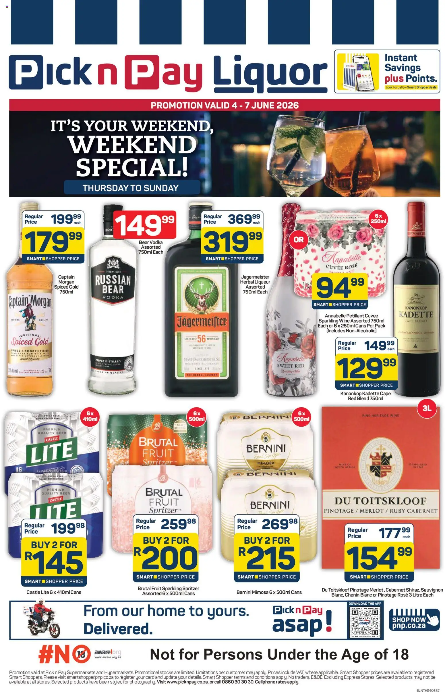 Pick n Pay Walmer - Liquor Specials from 04/06 - 07/06/2026
